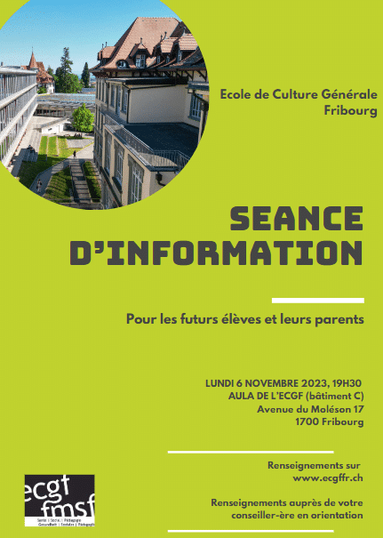 Présentation de l'ECGF aux futurs élèves | ECGF - FMSF